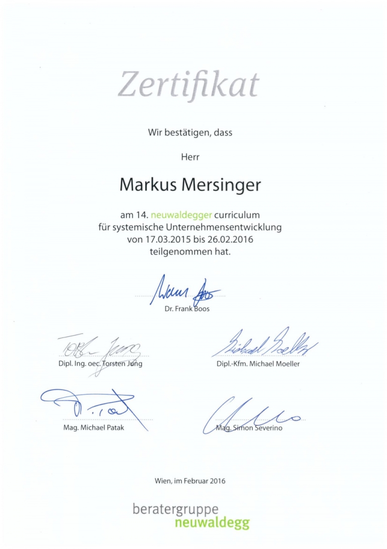 Markus Mersinger spricht immer nur darüber, wovon er auch ein tieferes ...